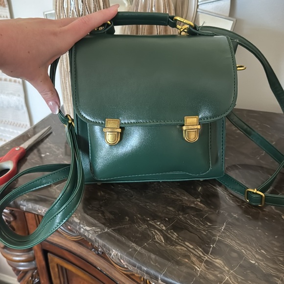 Bags | Vintage Style Emerald Backpack | Poshmark